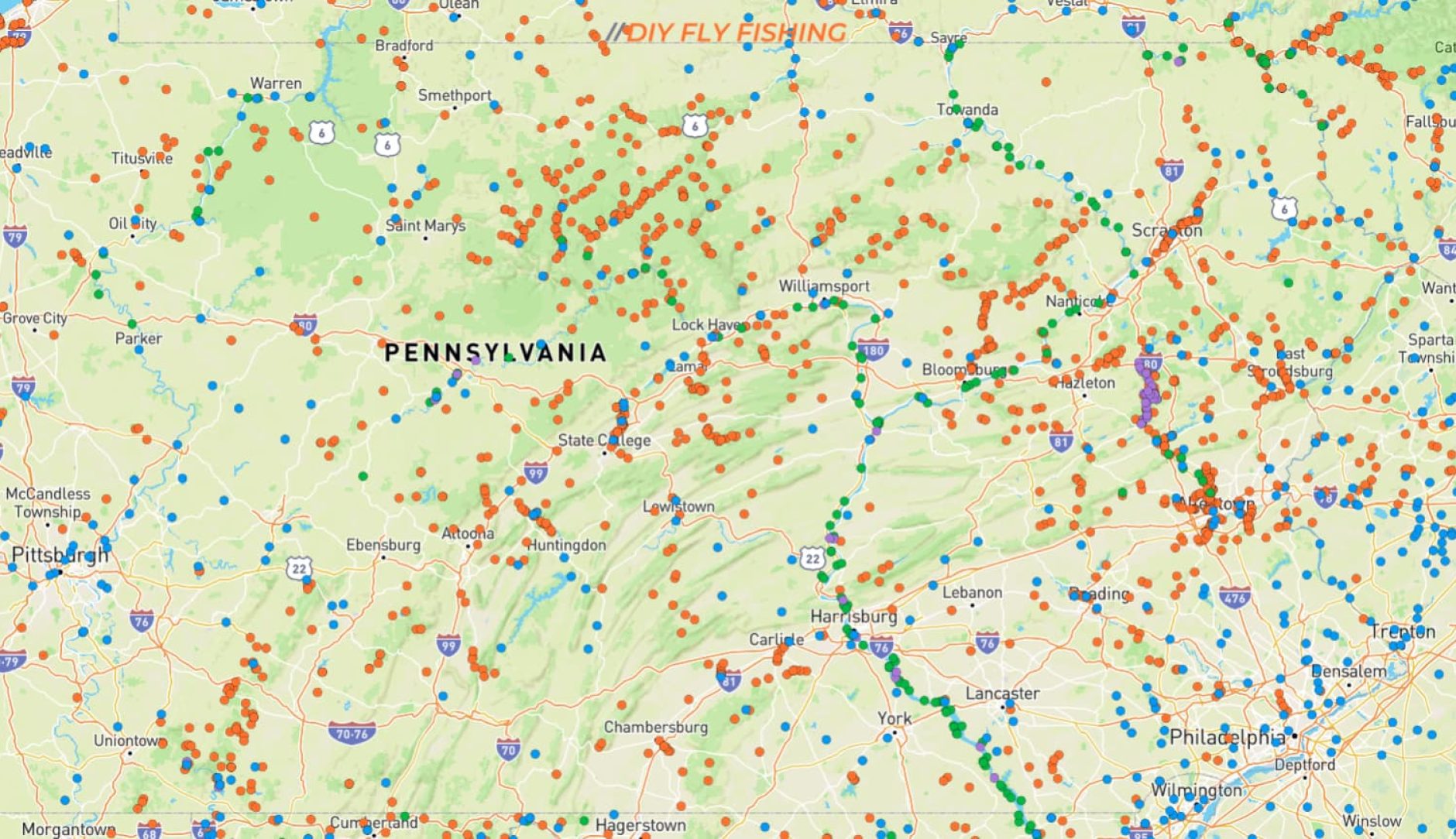 50 Best Places for Fly Fishing in Pennsylvania: Map & Guide | DIY Fly ...