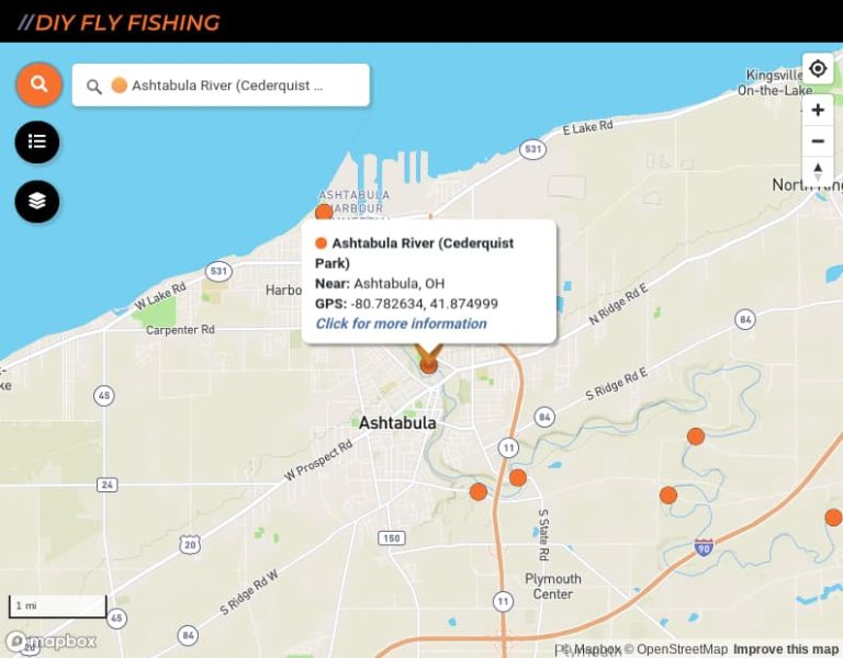 Ashtabula River Steelhead Fishing Map · DIY Fly Fishing